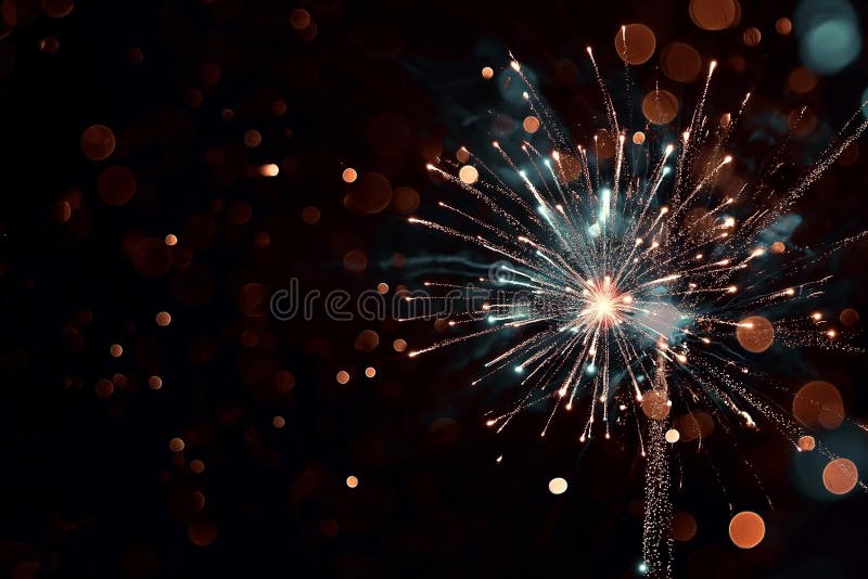 Fireworks Exploding on a Dark Sky Fireworks on Black Background ...