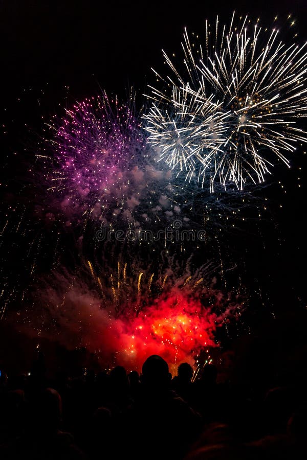 Fireworks Exploding at a Firework Display Stock Photo - Image of lewes ...