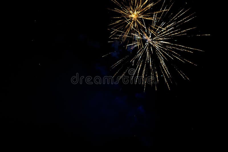 Fireworks Exploding in Night Sky Stock Image - Image of event, view ...