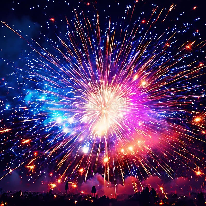 Fireworks stock illustration. Illustration of night - 312722223