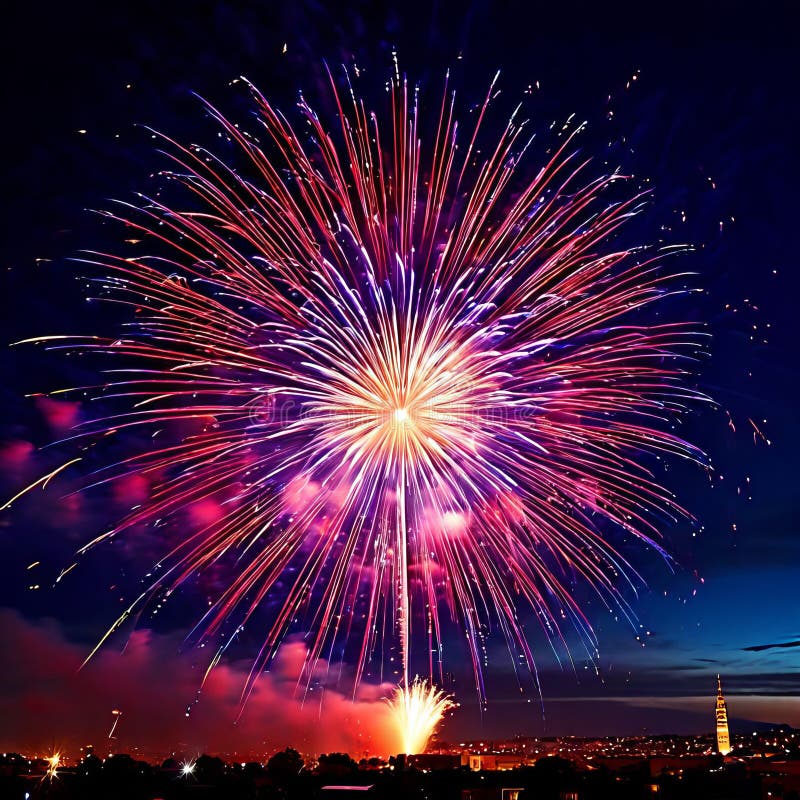 Fireworks stock illustration. Illustration of showcasing - 312722327