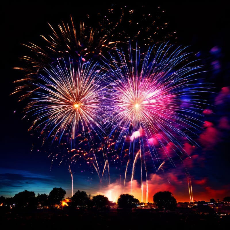 Fireworks stock illustration. Illustration of exploding - 312722451