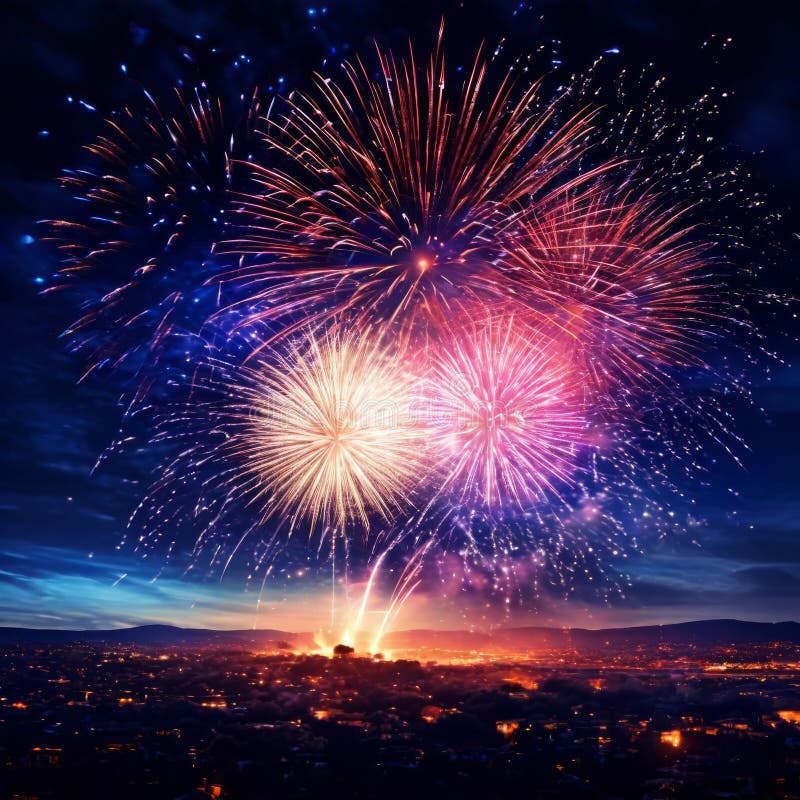 Fireworks stock illustration. Illustration of angle - 312722586