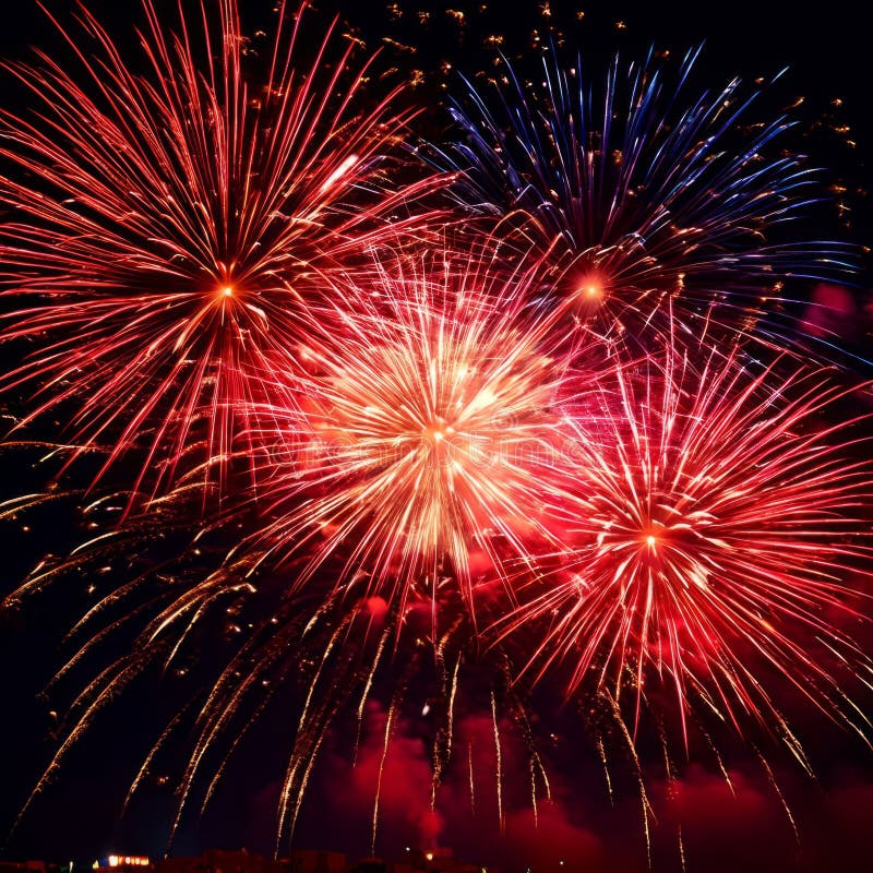 Fireworks stock illustration. Illustration of exploding - 312722633