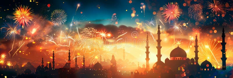 Fireworks Exploding in the Night Sky, Celebrating the Joy and Festivity ...