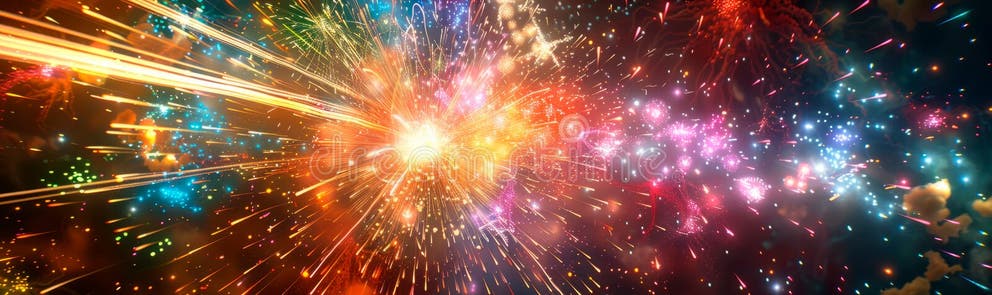 Fireworks Exploding in the Night Sky, Celebrating the Joy and Festivity ...