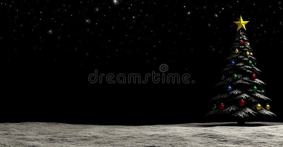 Fireworks Exploding in the Night Sky Over a Decorated White Christmas ...