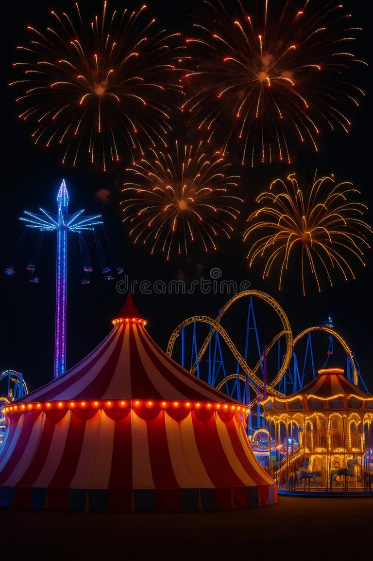 Carousel Fireworks Stock Illustrations – 991 Carousel Fireworks Stock ...