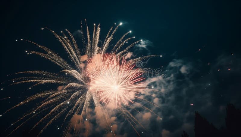 Fireworks Exploding in Vibrant Celebration Event Generated by AI Stock ...
