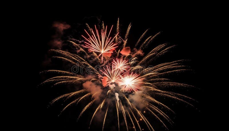 Fireworks Exploding in Vibrant Celebration Generated by AI Stock ...