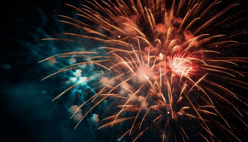 Fireworks Exploding in Vibrant Celebration Generated by AI Stock Image ...