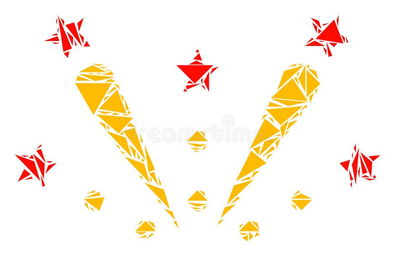 Fireworks Explosion Collage of Triangles Stock Vector - Illustration of ...