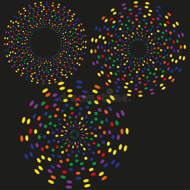 Fireworks Explosion Illustration. Bright Festive Spectacle. Celebration ...