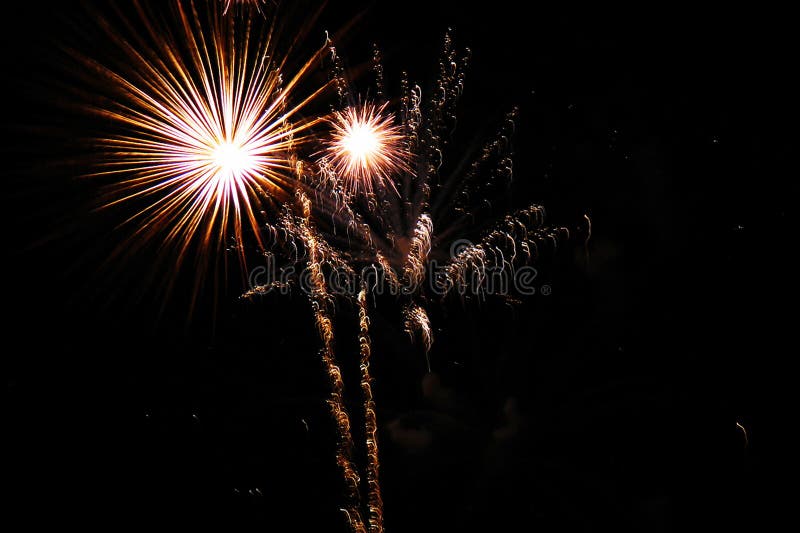 Fireworks Explosion Light on Black Sky Stock Photo - Image of happy ...