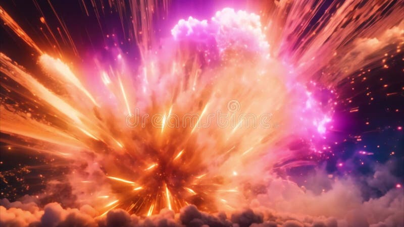Fireworks Explosion in the Night Sky Stock Video - Video of cosmic ...