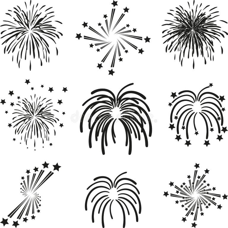 Fireworks, Explosion, Template, Collection Stock Vector - Illustration ...