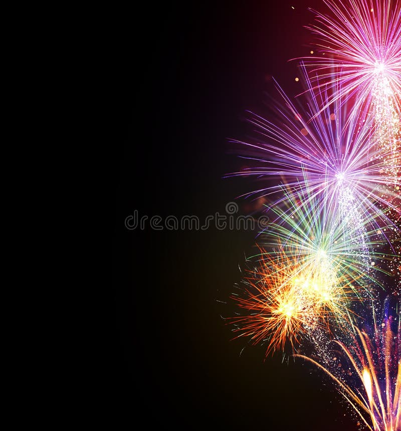Fireworks on a black sky stock photo. Image of explode - 46442230