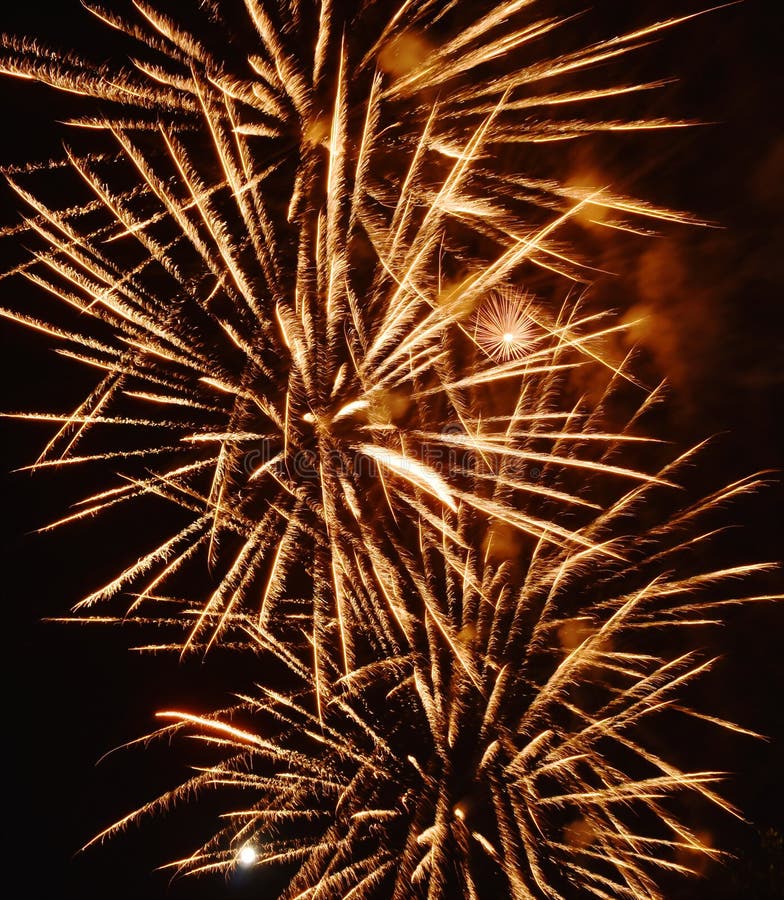 Fireworks Explosive on Dark Sky in Night Stock Image - Image of ...