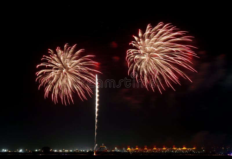 Fireworks at F1 Circuit Bahrain on National Day Stock Photo - Image of ...
