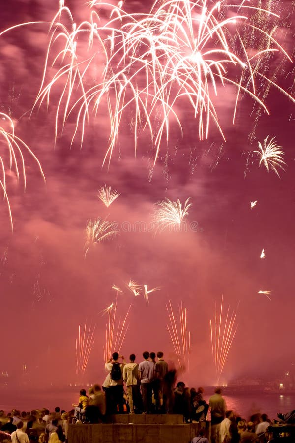 Fireworks festival stock image. Image of looking, crowd - 5508993