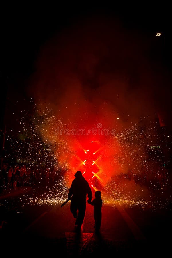 Fireworks, fire and smoke editorial photo. Image of burning - 127589481