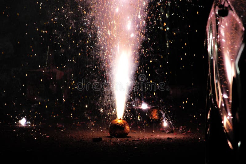 Fireworks or Firecrackers during Diwali or Christmas Festival Stock ...