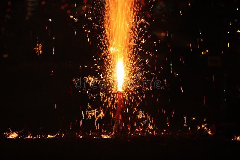 Fireworks or Firecrackers during Diwali or Christmas Festival Stock ...