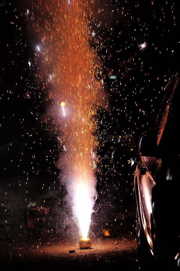 Fireworks or Firecrackers during Diwali or Christmas Festival Stock ...