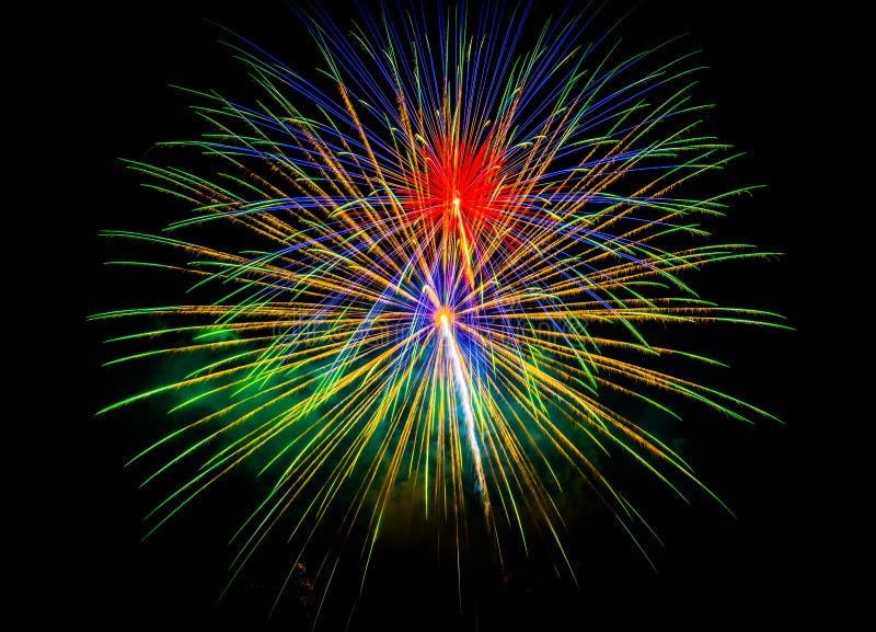 Firework Blast at 1st of January Celebration in Chiang Mai Thailand ...