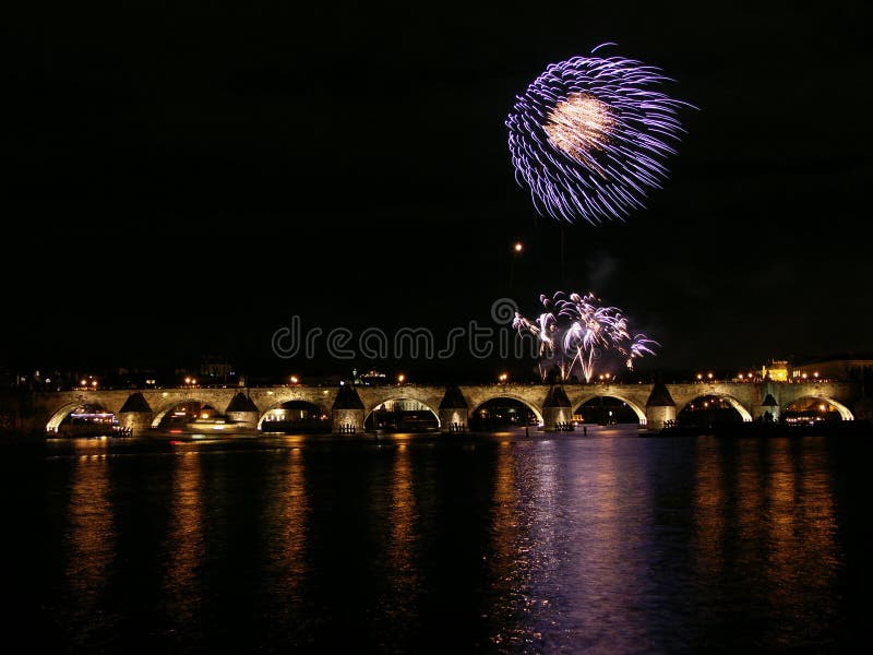 Fireworks flower stock photo. Image of burst, river, charles - 7284002