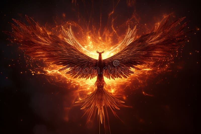 Fireworks Forming the Shape of a Phoenix Stock Illustration ...