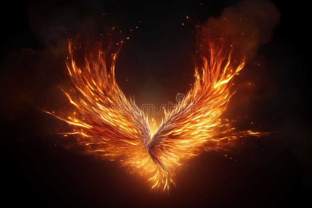 Fireworks Forming the Shape of a Phoenix Stock Illustration ...