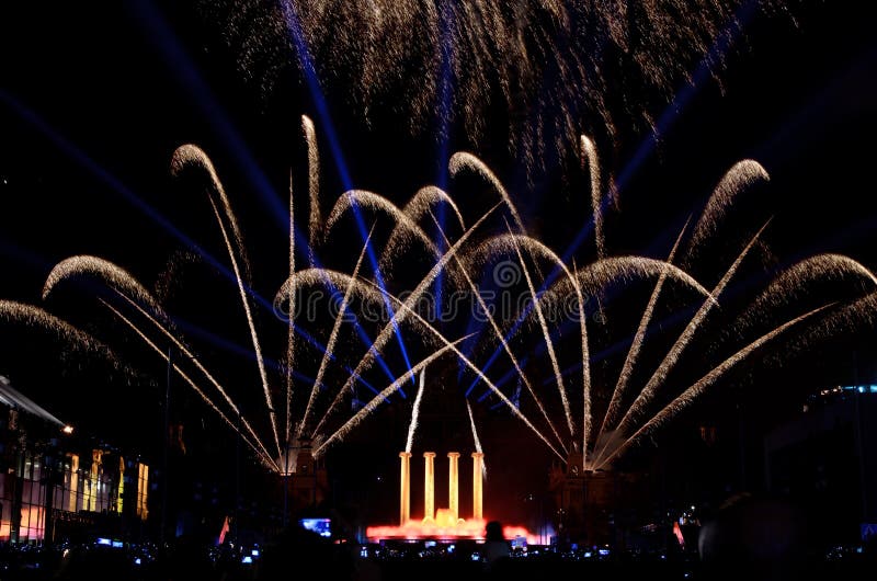 Fireworks, Fountains and Music Stock Image - Image of piromusical ...