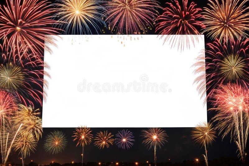 Fireworks Frame with Copy Space in the Center. Fireworks Frame or ...