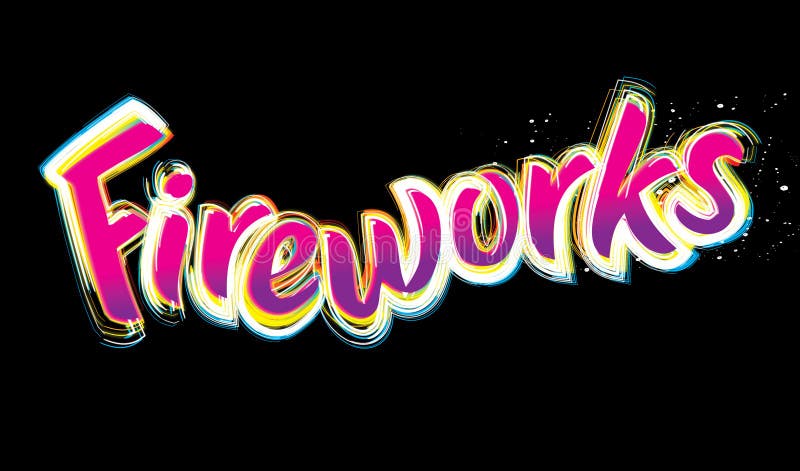Fireworks fun text stock illustration. Illustration of lights - 41060685