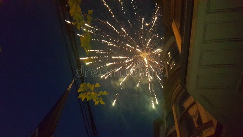 Fireworks Gold 4thofJuly New Years Stock Image - Image of years ...