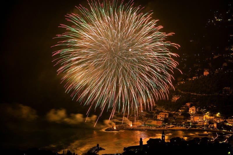 Rainbow Fireworks stock photo. Image of show, audience - 2733420