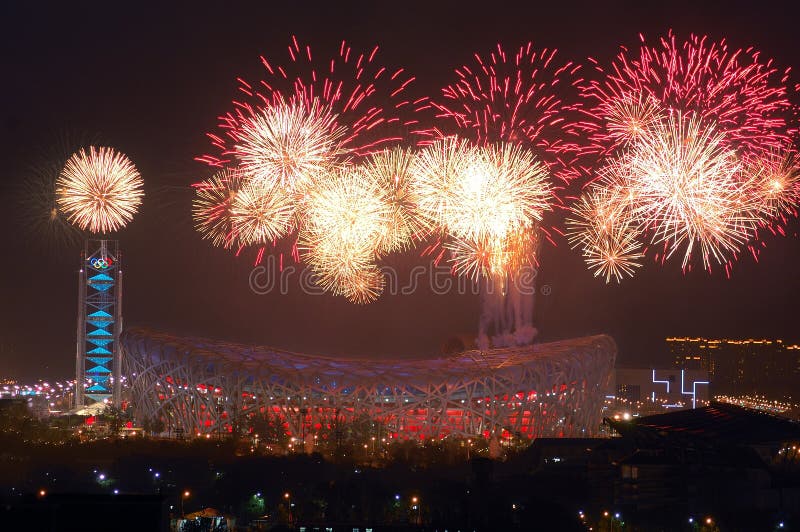 Fireworks Highlight Beijing Olympics Opening Cerem Editorial Stock ...
