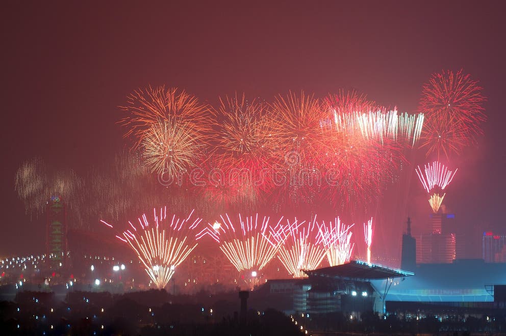 Fireworks Highlight Beijing Olympics Opening Cerem Editorial Stock ...