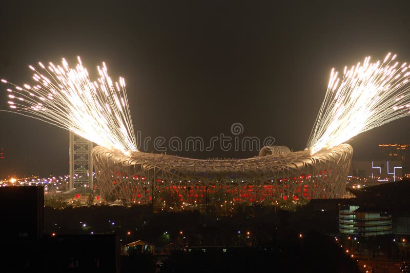 Fireworks Highlight Beijing Olympics Opening Cerem Editorial Image ...