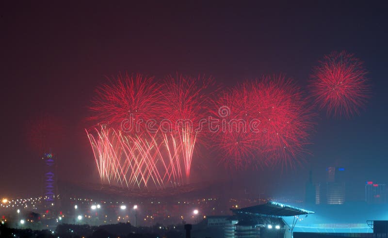 Fireworks Highlight Beijing Olympics Opening Cerem Editorial ...