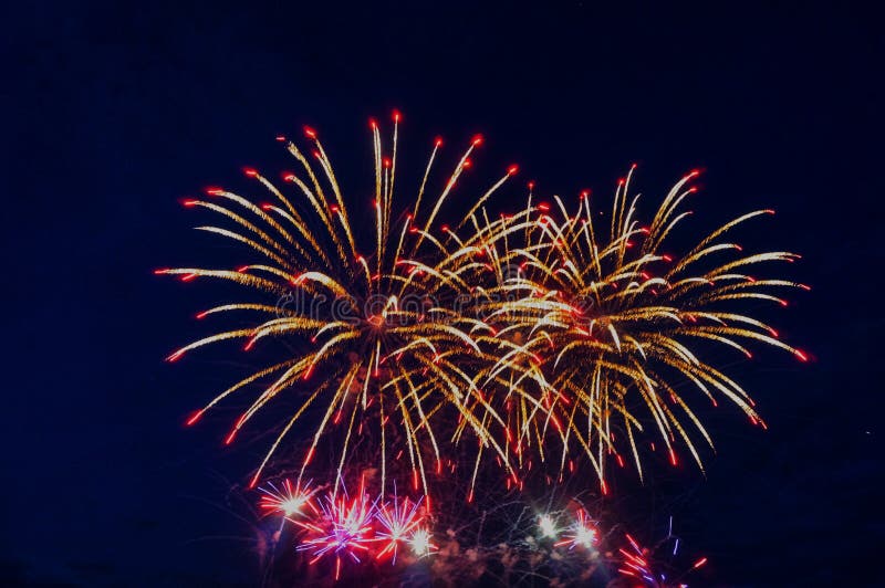 Fireworks at New Year and Christmas Celebration Stock Photo - Image of ...