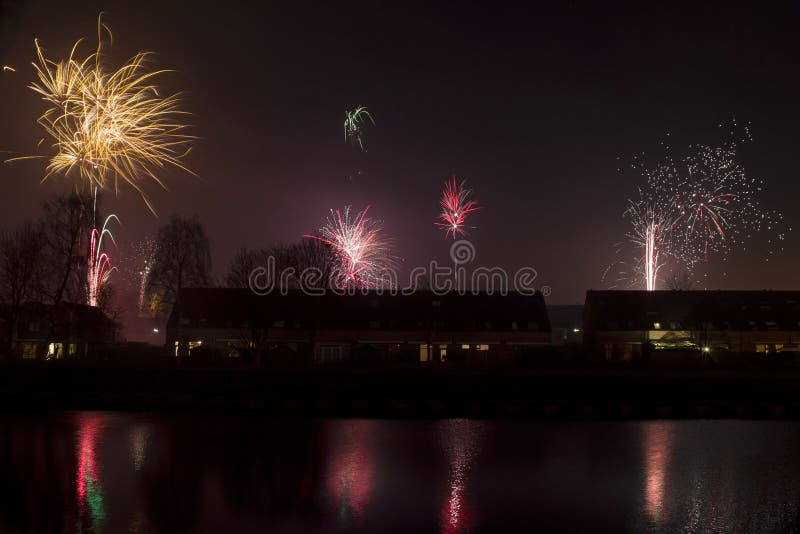 Fireworks in Hoogeveen, Netherlands Editorial Stock Photo - Image of ...