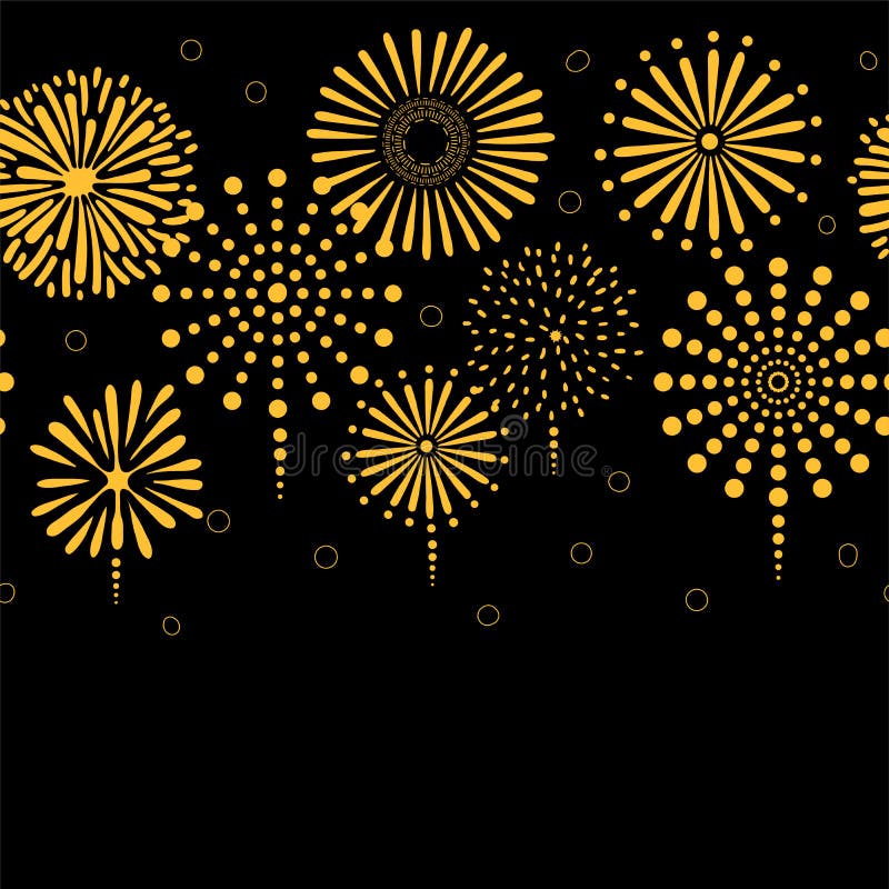 Fireworks Horizontal Border Stock Vector - Illustration of fireworks ...