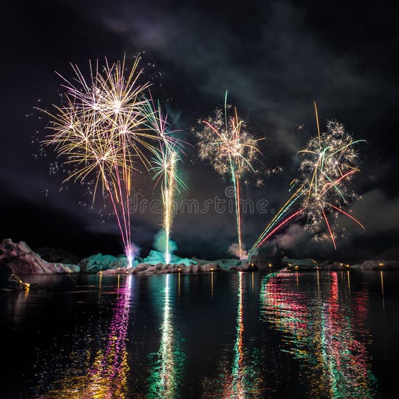 Fireworks in Iceland stock photo. Image of fireworks - 26365268