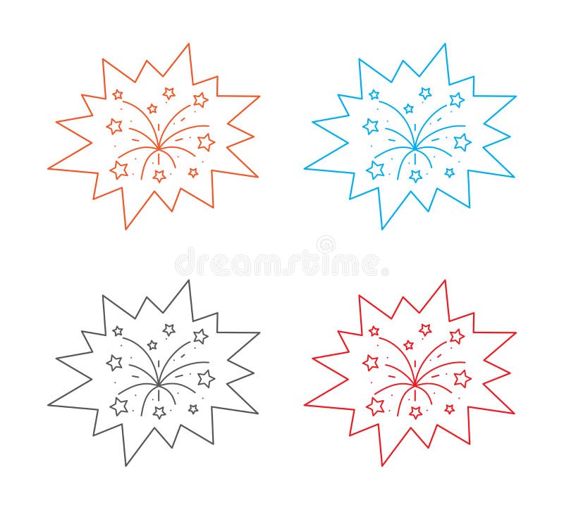 Fireworks Icon in Splash Star Stock Vector - Illustration of event ...