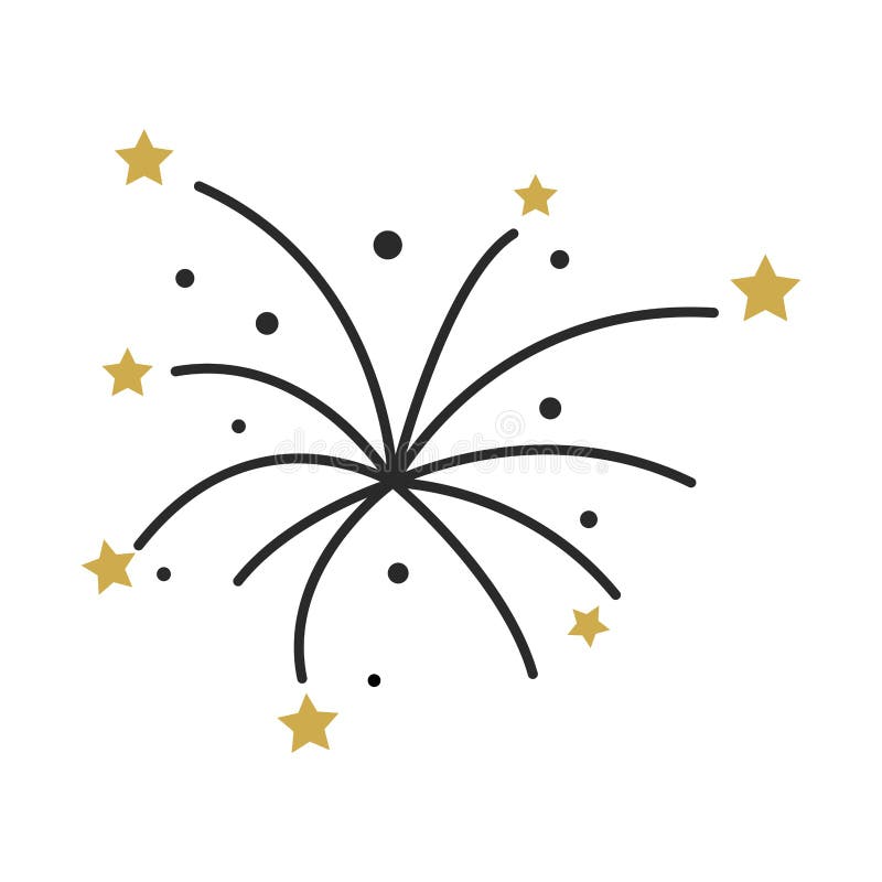 Fireworks Icons Flat with Stars. Vector Stock Vector - Illustration of ...
