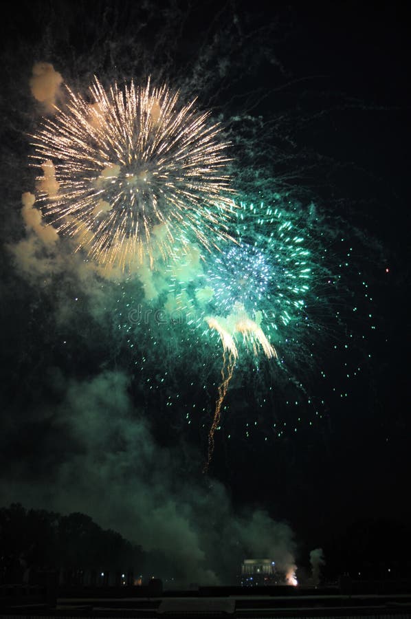 Running into Fireworks. stock image. Image of year, fire - 409519