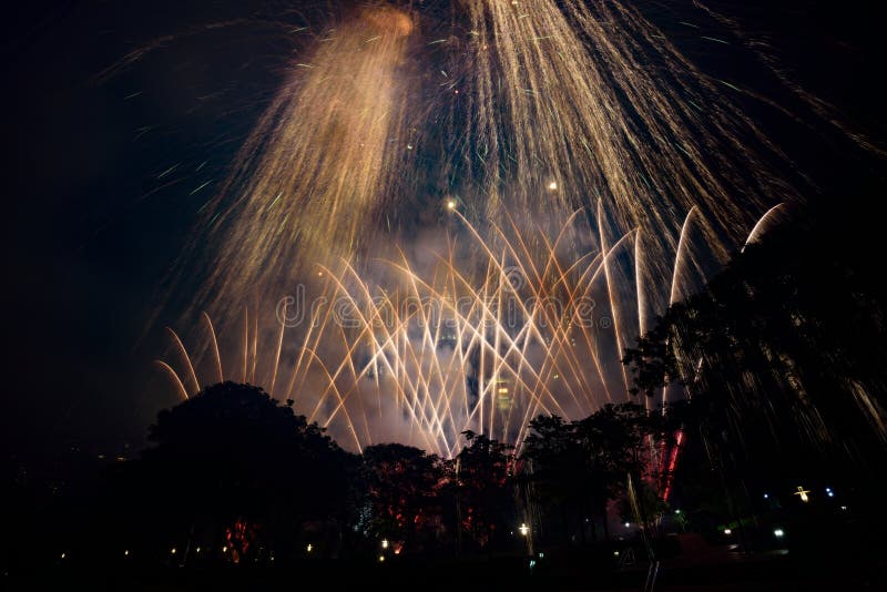 Fireworks in Kuala Lumpur stock photo. Image of merdeka - 76675828
