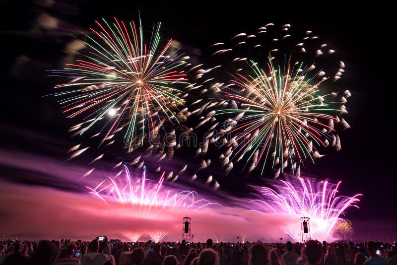 Fireworks light up the sky editorial stock photo. Image of ...